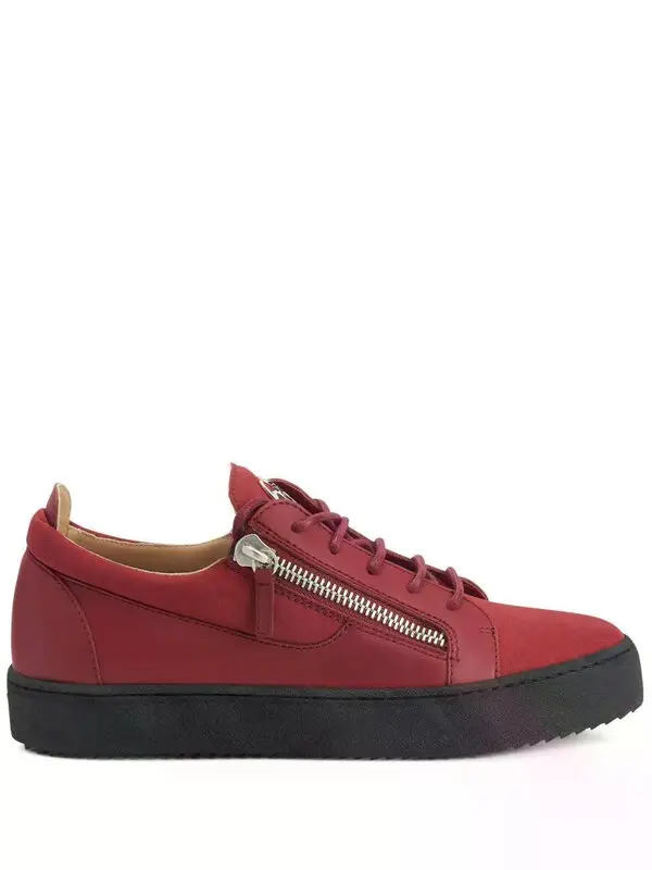 GIUSEPPE ZANOTTI Frankie Double-zip Low-top Sneakers - Red