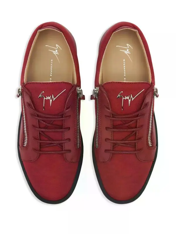 GIUSEPPE ZANOTTI Frankie Double-zip Low-top Sneakers - Red