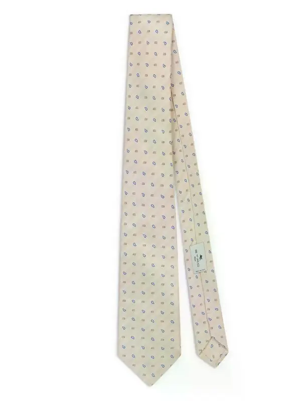 Etro Paisley-embroidered Neck Tie - Neutrals