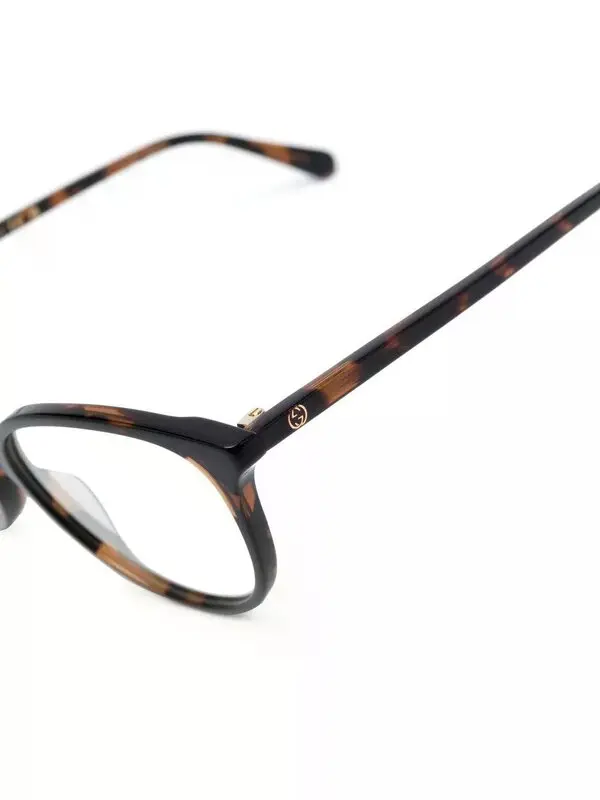 Gucci Tortoiseshell Round-frame Glasses