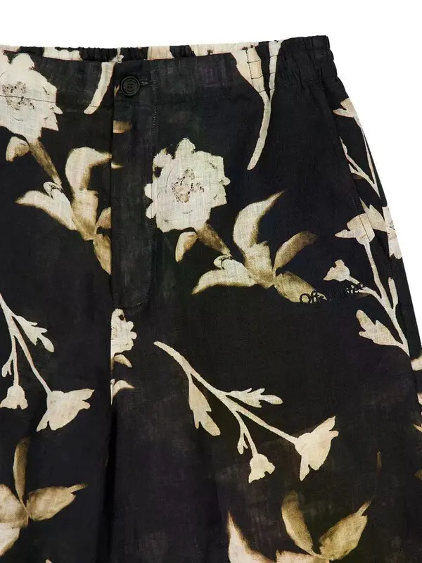 Off-White Floral-print Shorts