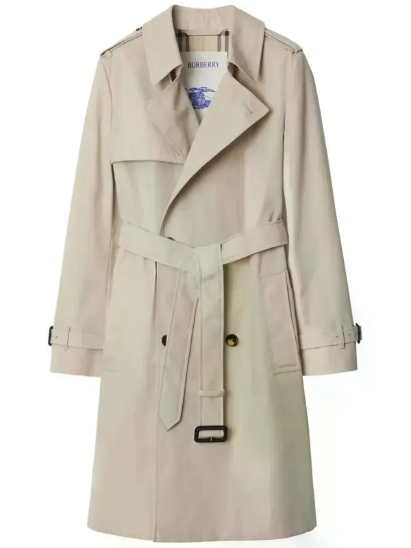 Burberry Twill Weave Midi Trench Coat