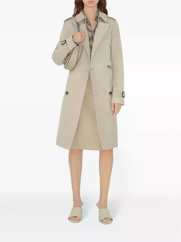 Burberry Twill Weave Midi Trench Coat