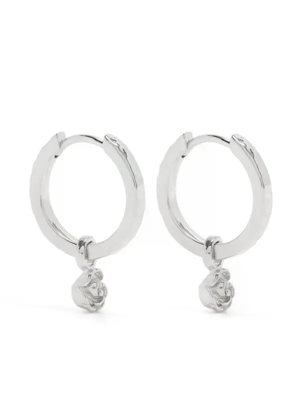 DOWER & HALL Wild Rose Huggie Hoop Earrings
