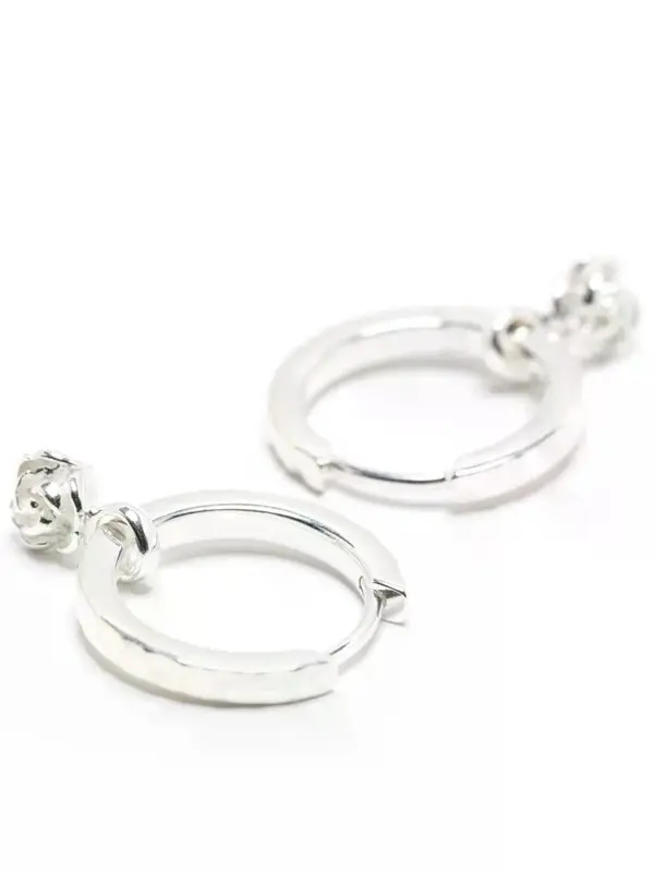 DOWER & HALL Wild Rose Huggie Hoop Earrings