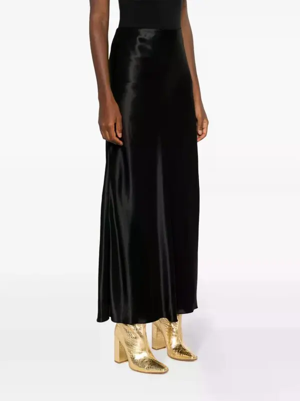 FORTE_FORTE High-waisted Satin Midi Skirt