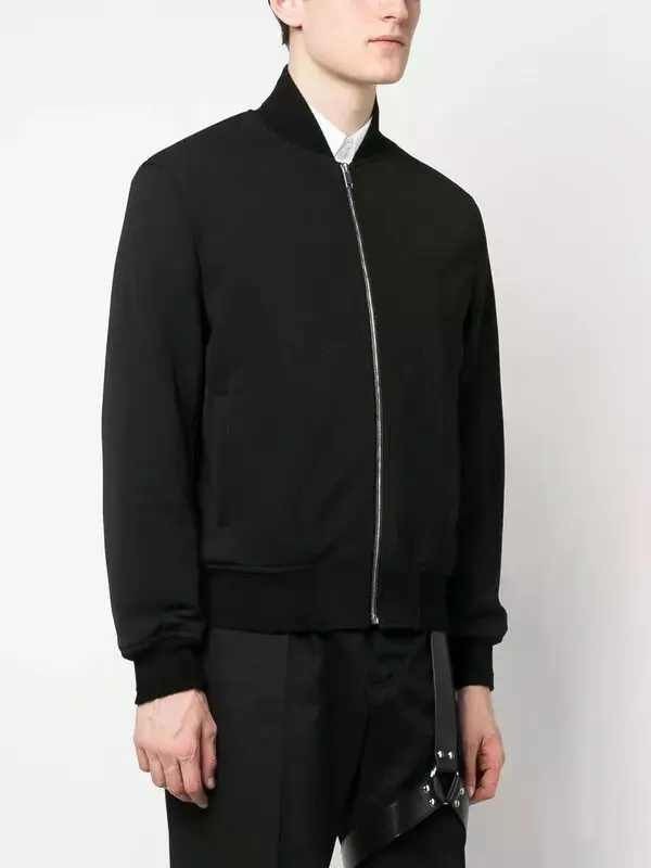 Givenchy Wool Bomber Jacket With Logo Lettering - Black