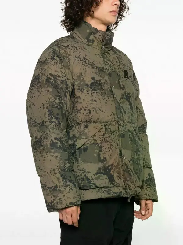 REPRESENT Logo-embroidered Camouflage Puffer Jacket