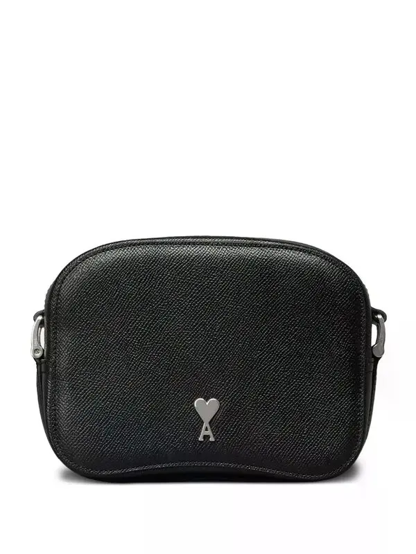 AMI Paris De Coeur-plaque Leather Messenger Bag