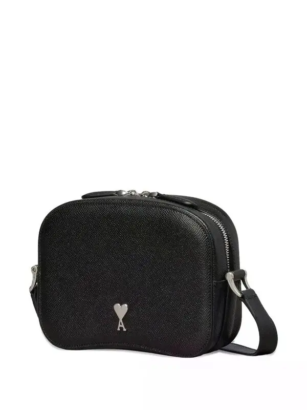 AMI Paris De Coeur-plaque Leather Messenger Bag