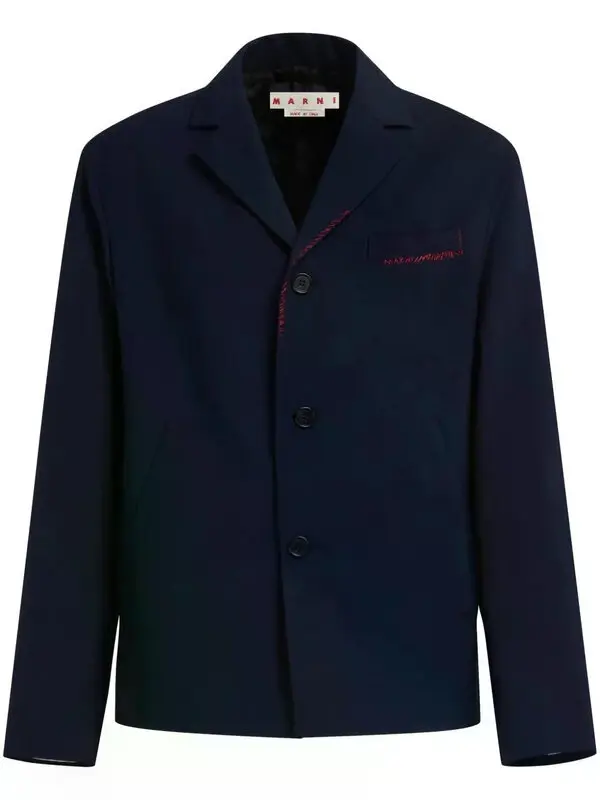 Marni Contrast-stitch Wool Blazer