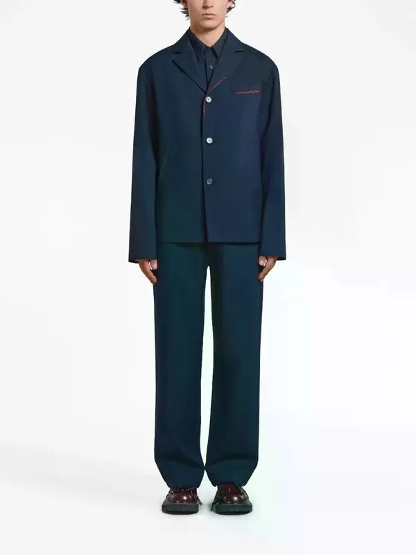 Marni Contrast-stitch Wool Blazer