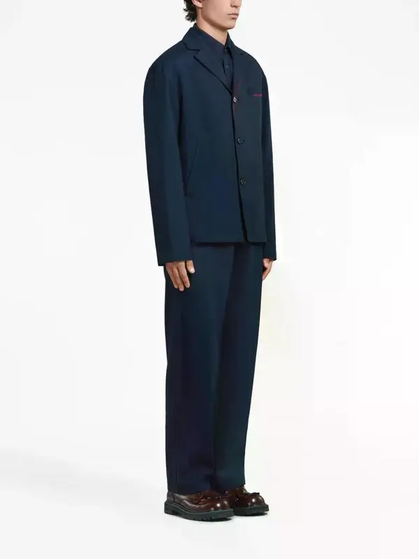 Marni Contrast-stitch Wool Blazer