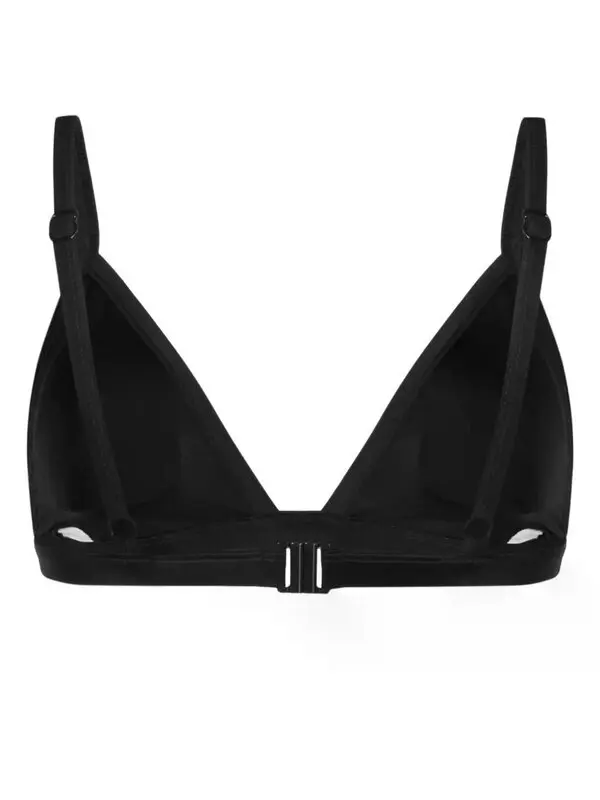 DUSKII Floral Print Triangle Bikini Top - Black