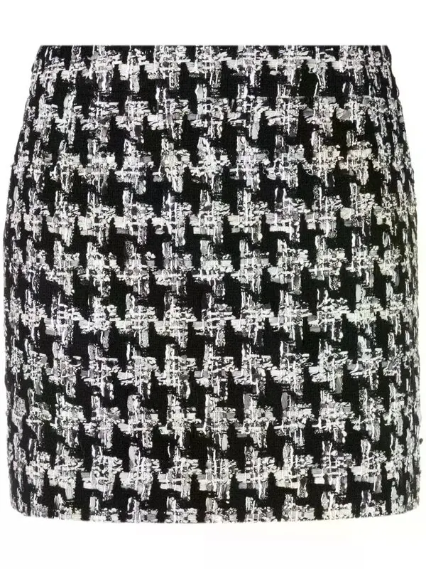 Faith Connexion Houndstooth Knitted Miniskirt
