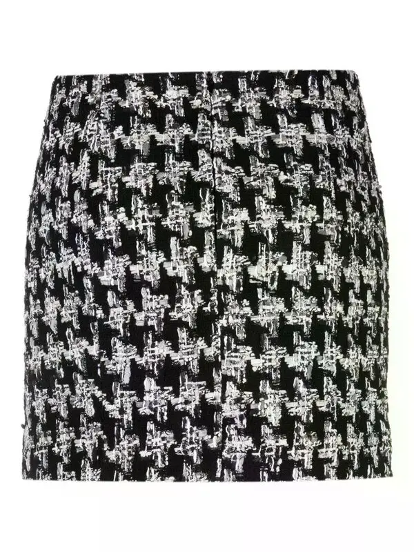 Faith Connexion Houndstooth Knitted Miniskirt