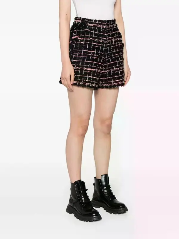 Shiatzy Chen Tweed High-waisted Shorts