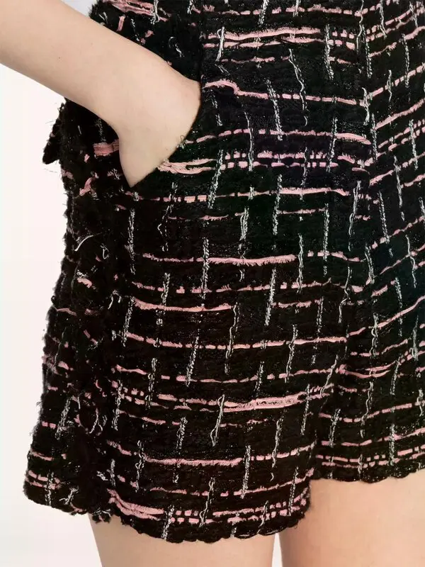 Shiatzy Chen Tweed High-waisted Shorts
