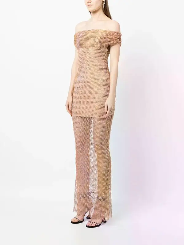 SELF-PORTRAIT Rhinestone-embellished Maxi Dress