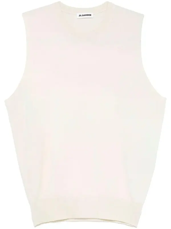 JIL SANDER Knitted Tank Top - Neutrals