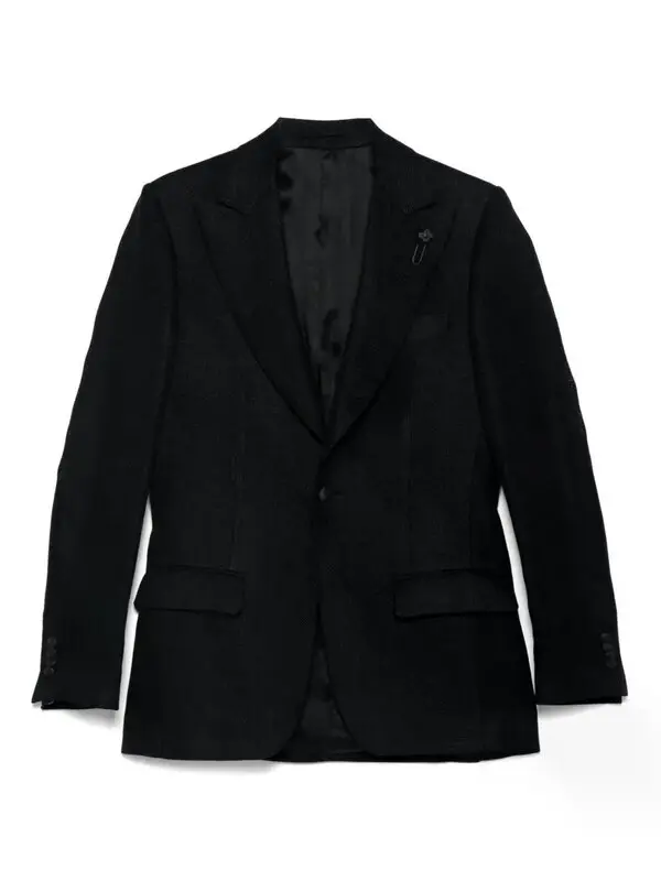 LARDINI Linen Blazer - Black