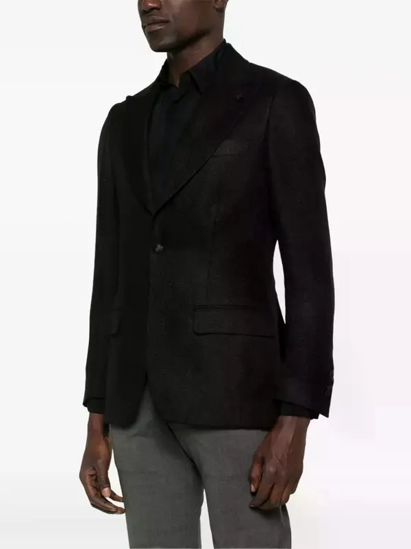 LARDINI Linen Blazer - Black