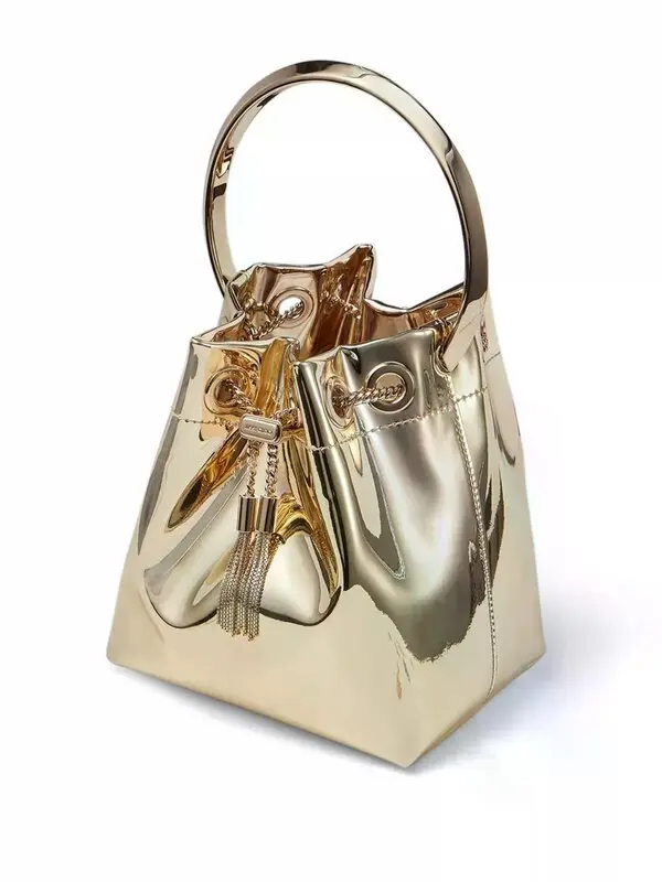 JIMMY CHOO Bon Bon Metallic Bucket Bag - Gold