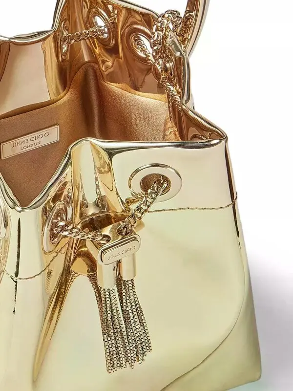 JIMMY CHOO Bon Bon Metallic Bucket Bag - Gold