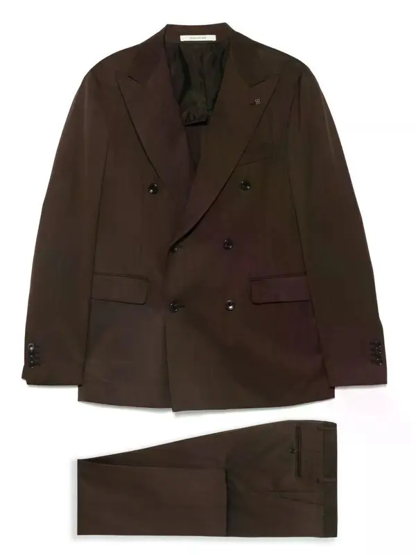 Tagliatore Virgin-wool Suit - Brown