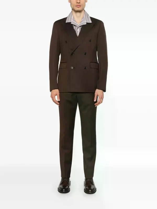 Tagliatore Virgin-wool Suit - Brown