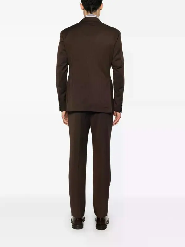 Tagliatore Virgin-wool Suit - Brown