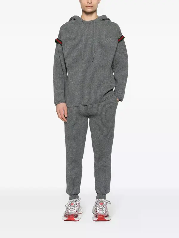 Gucci Web-stripe Ribbed Hoodie