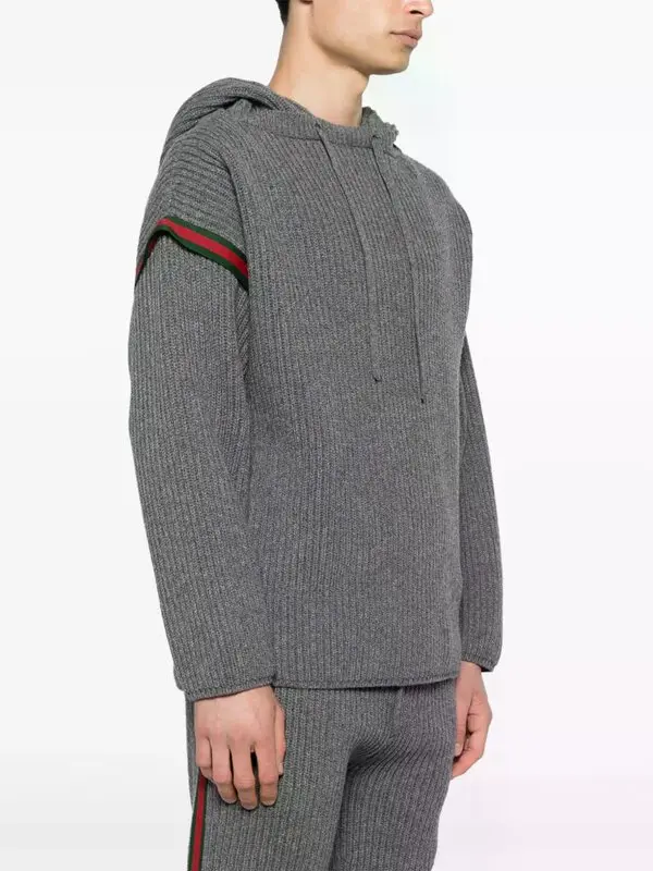 Gucci Web-stripe Ribbed Hoodie