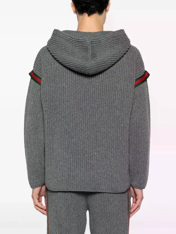 Gucci Web-stripe Ribbed Hoodie