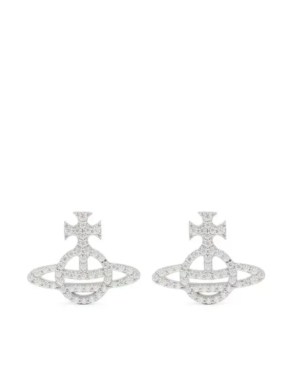 VIVIENNE WESTWOOD Calliope Embellished Orb-plaque Earrings - Silver