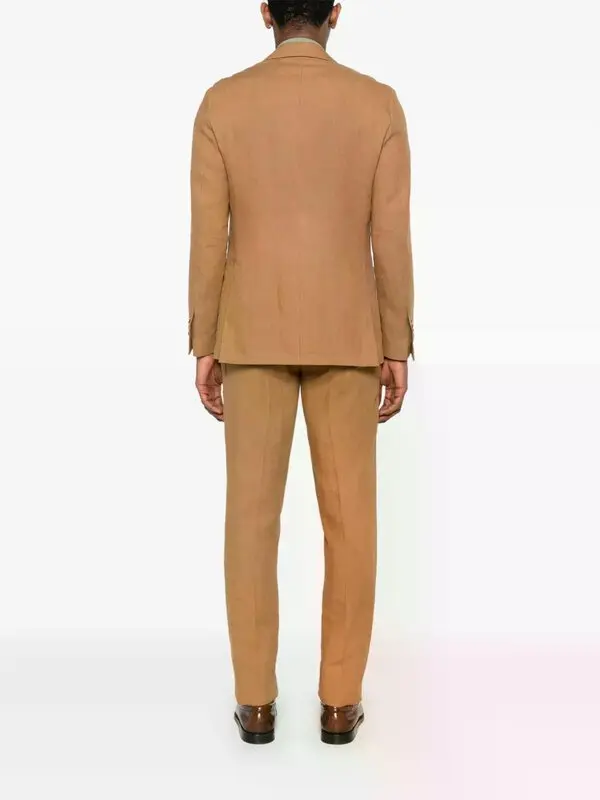 LARDINI Brooch-detail Suit - Brown