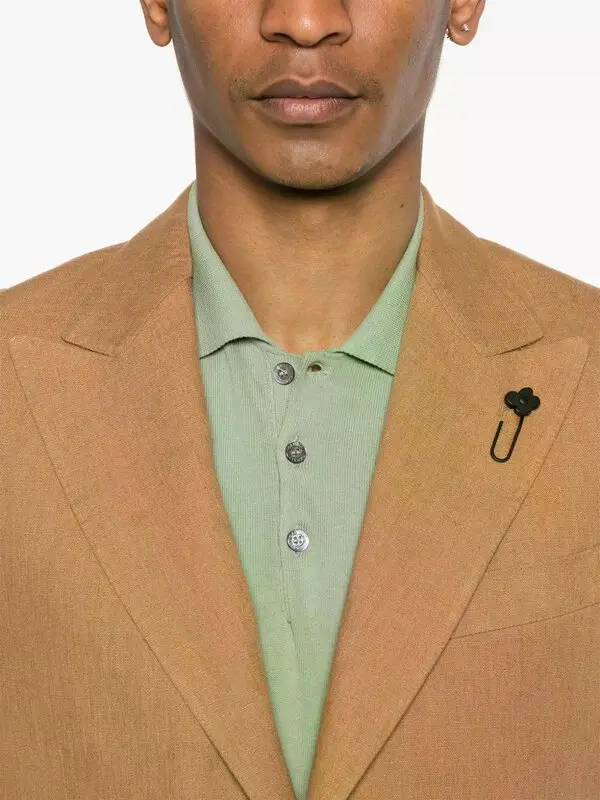 LARDINI Brooch-detail Suit - Brown