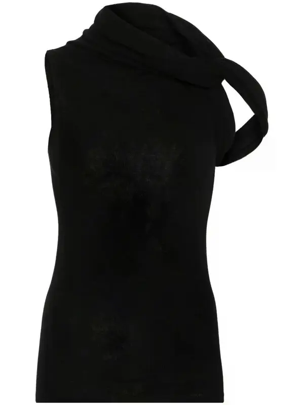 Rick Owens High-neck Knitted Top - Black