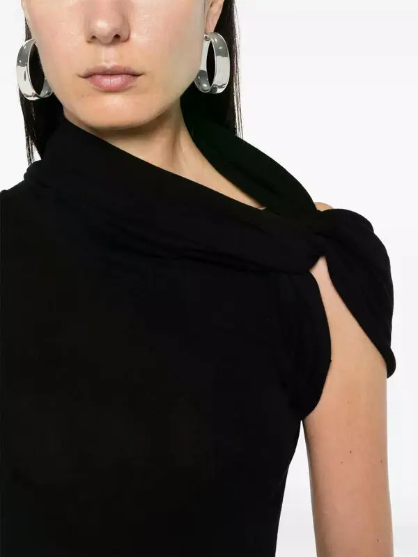 Rick Owens High-neck Knitted Top - Black