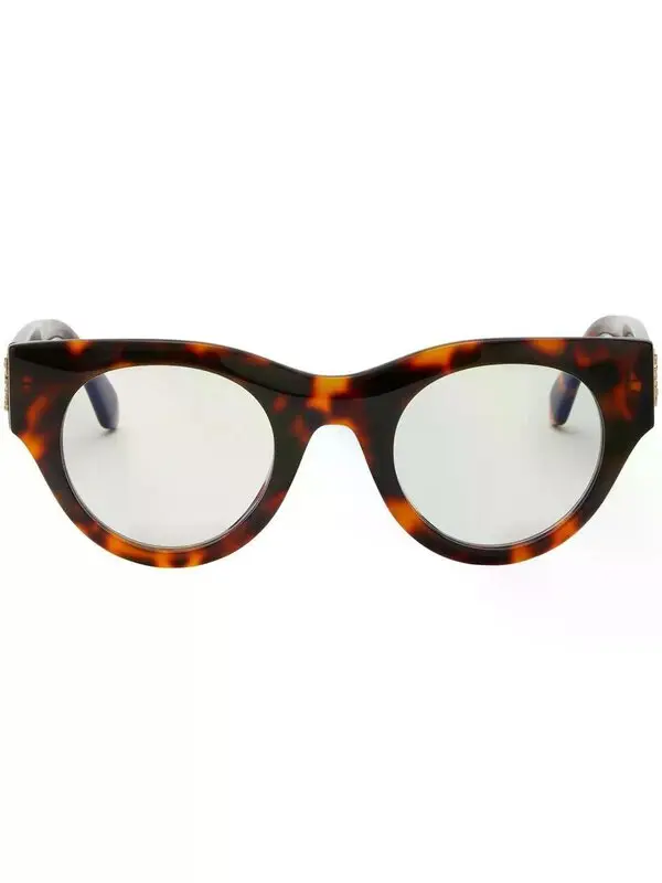 Off-White Round-frame Tortoiseshell Glasses - Blue