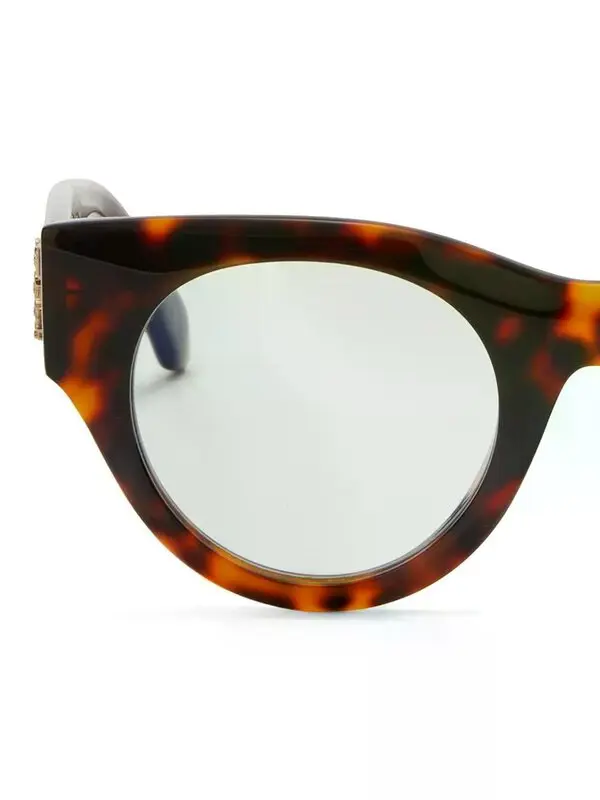 Off-White Round-frame Tortoiseshell Glasses - Blue