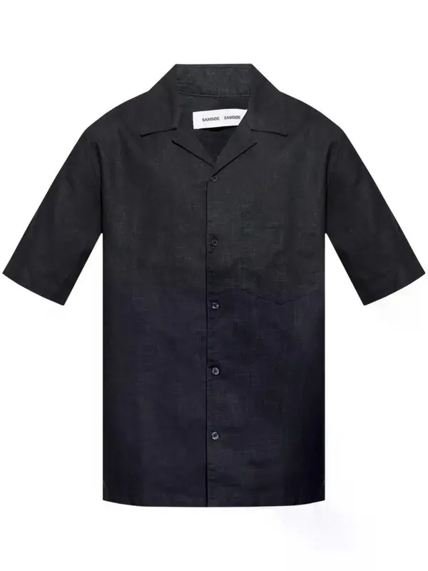 SAMSOE SAMSOE Short-sleeve Linen-blend Shirt