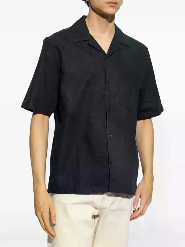 SAMSOE SAMSOE Short-sleeve Linen-blend Shirt