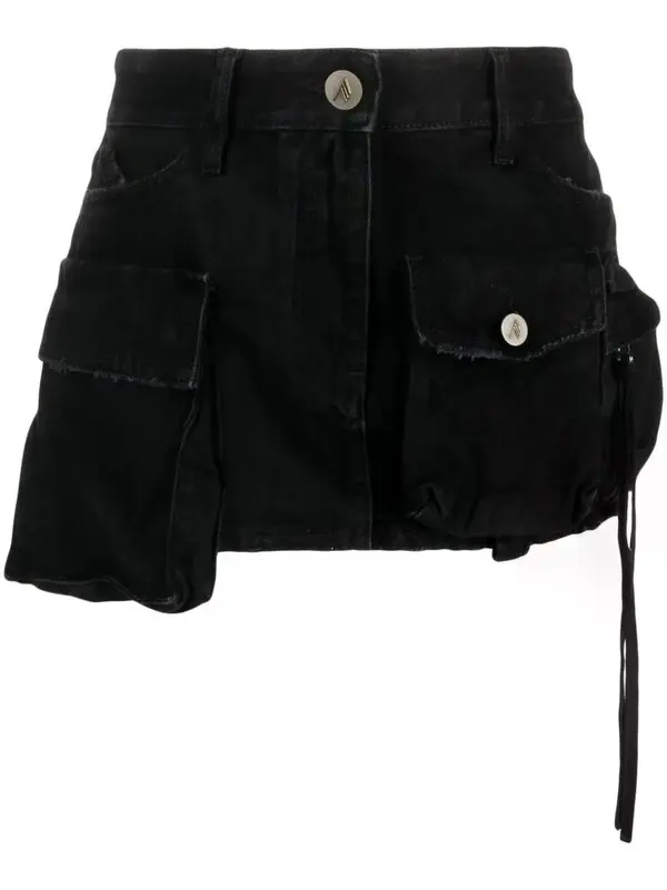 Attico Fay Cargo Denim Miniskirt