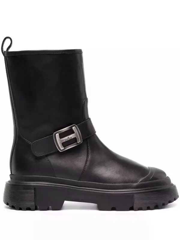 Hogan Logo-buckle 40mm Ankle Boots