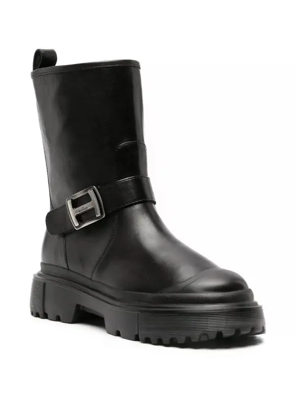 Hogan Logo-buckle 40mm Ankle Boots