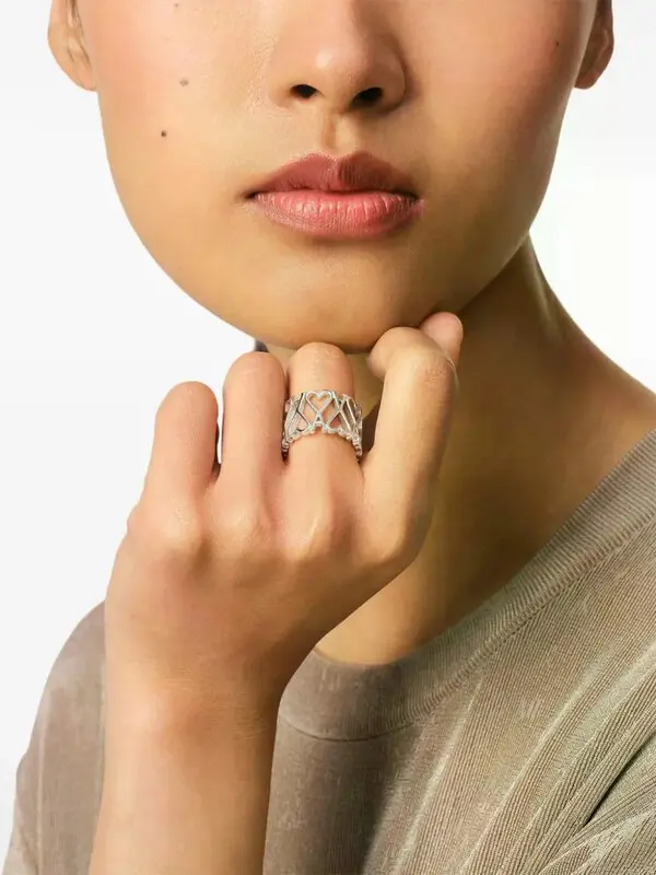 AMI Paris De Coeur Ring In Palladium-plated Brass