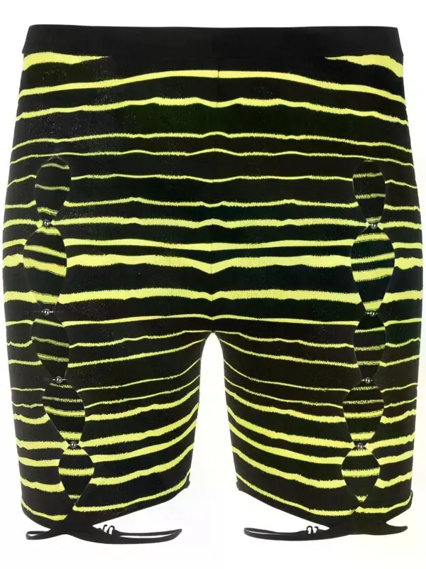 RUI Striped Cut-out Shorts - Black