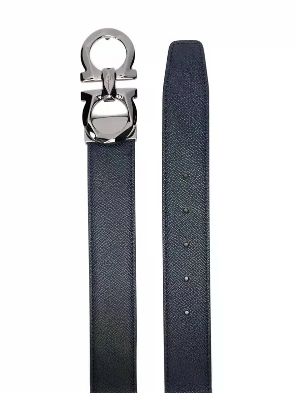 FERRAGAMO Reversible Gancini Belt - Blue
