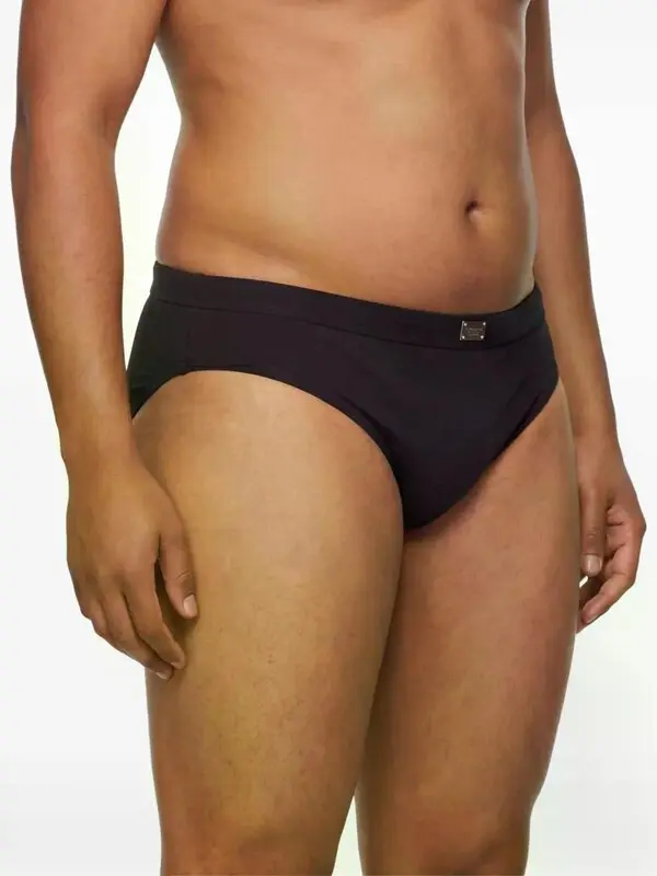Dolce & Gabbana Logo-plaque Swim Briefs - Black